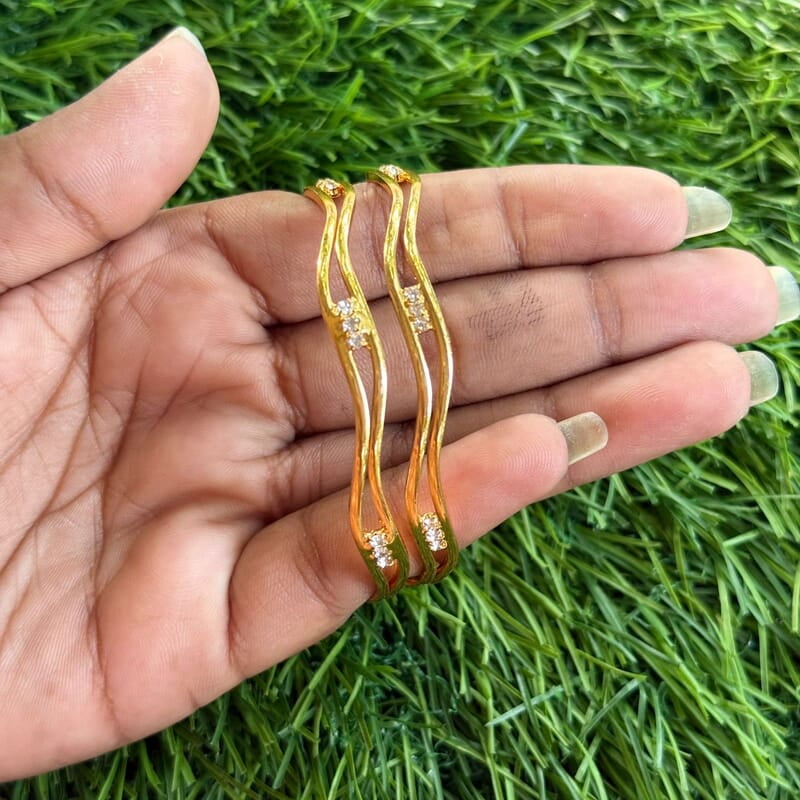 Two Layer uncut stone Regular use Bangle