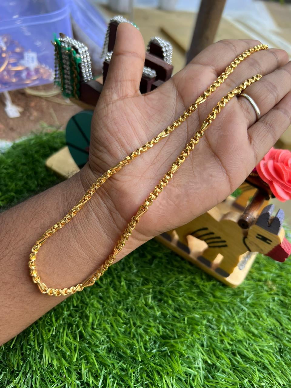 Micro gold finish one gram chain